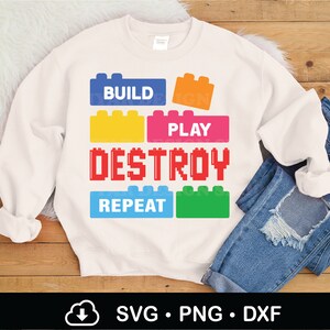 Build Play Destroy Repeat Svg, Future Engineer Svg, Colorful Block ...