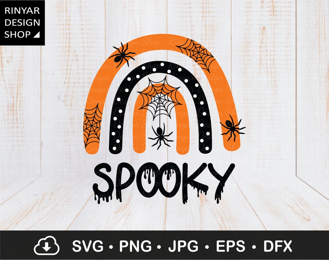 Rainbow Spooky Svg, Halloween Rainbow Svg, Trick or Treat, Rainbow ...