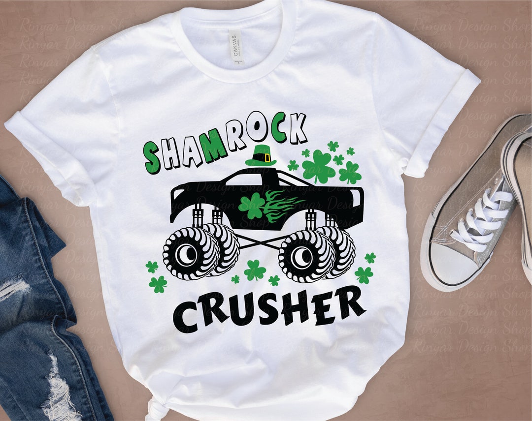Shamrock Crusher Svg, Boys St Patricks Day Svg, Shamrock Monster Truck ...