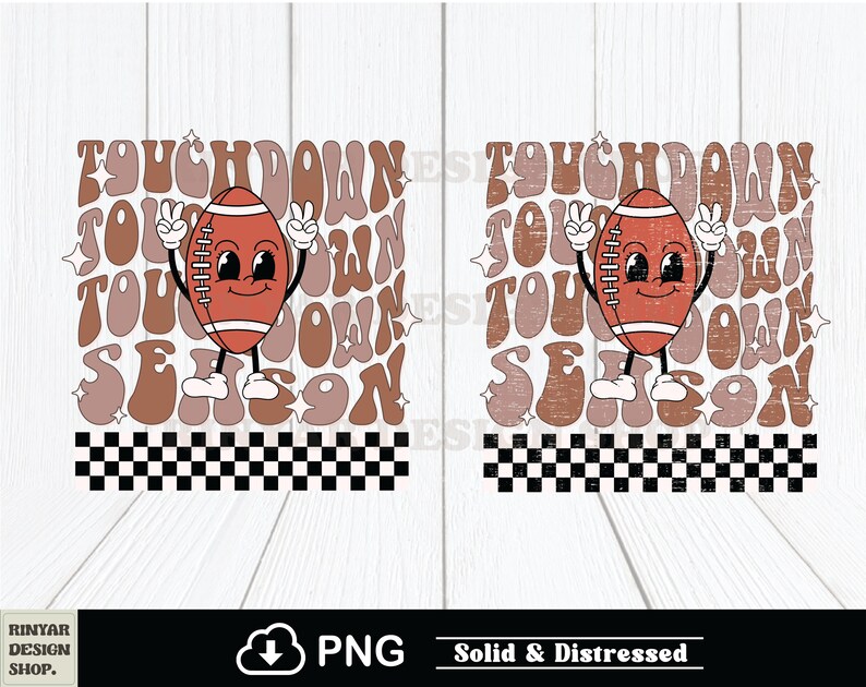 Retro Groovy Touchdown Season Png, Solid & Distressed Football Png ...
