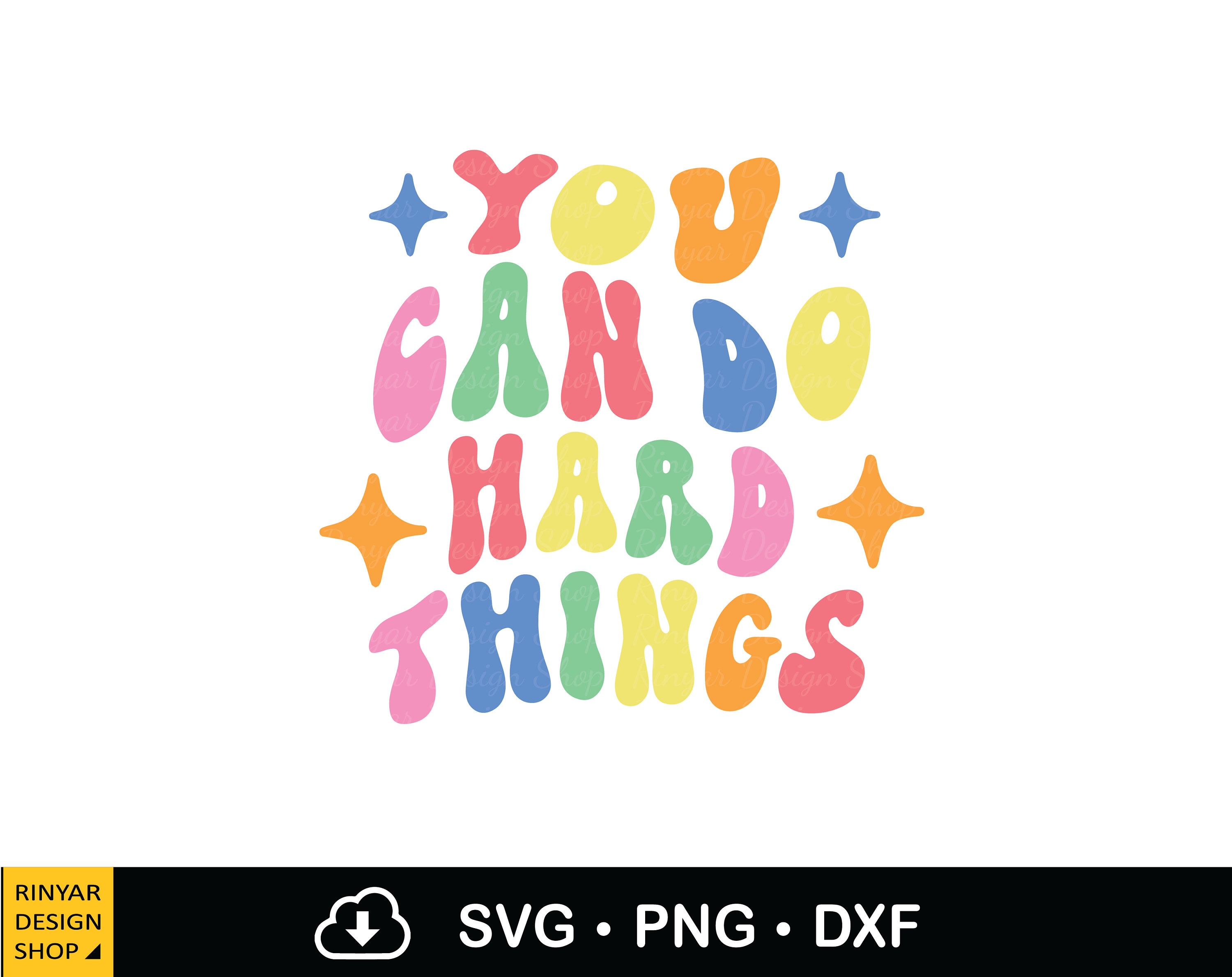 Cute Color You Can Do Hard Things Png Strong Power Svg | Etsy