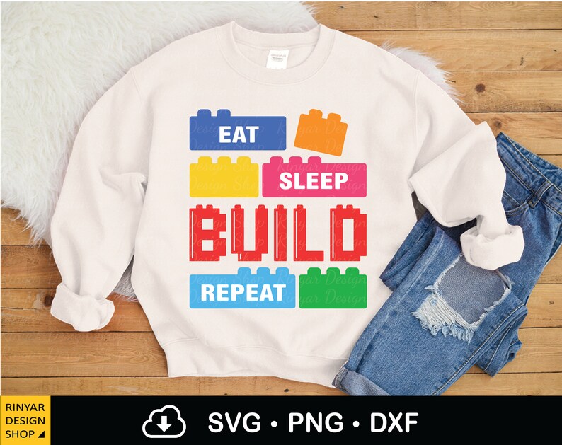 Eat Sleep Build Repeat Svg, Engineer Svg, Colorful Block Bricks Svg ...