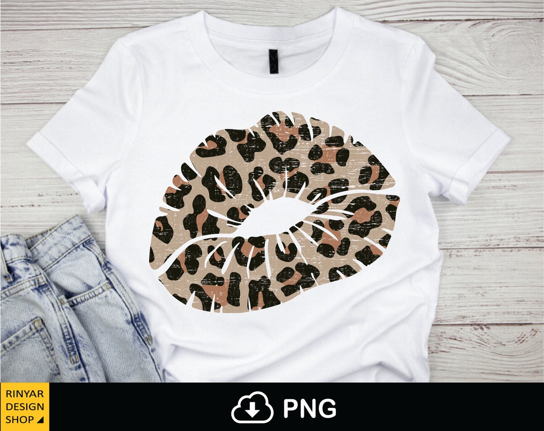 Retro Leopard Lips Png Sublimation, Lips Clipart Sublimation Designs ...