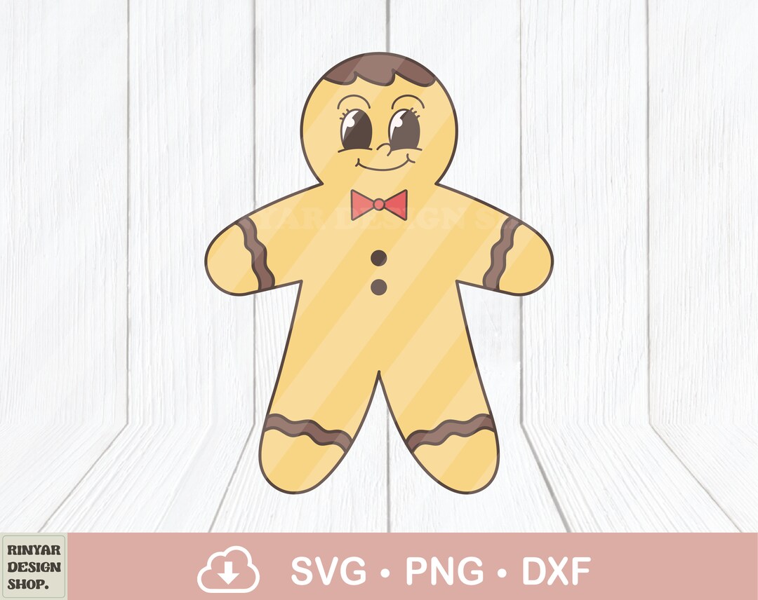 Retro Christmas Gingerbread Man Svg, Retro Christmas Character Svg ...