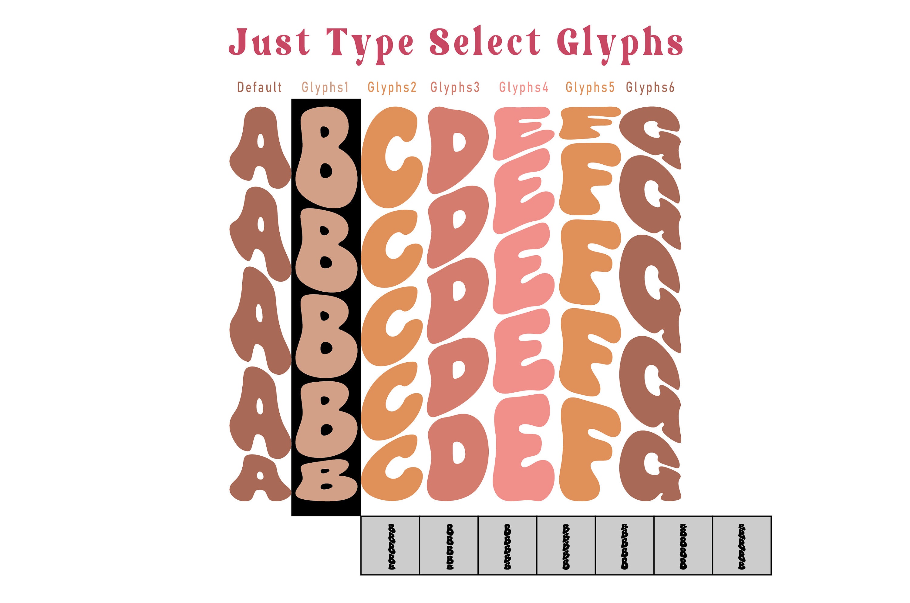 Bundle Wavy Font, Real Wavy Retro Stacked Font, Real Wavy Stacked Font ...