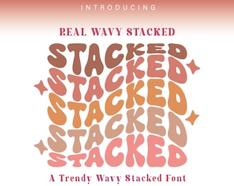Real Wavy Retro Font, Wavy Font, Wavy Text Svg, Easy to Create Custom ...