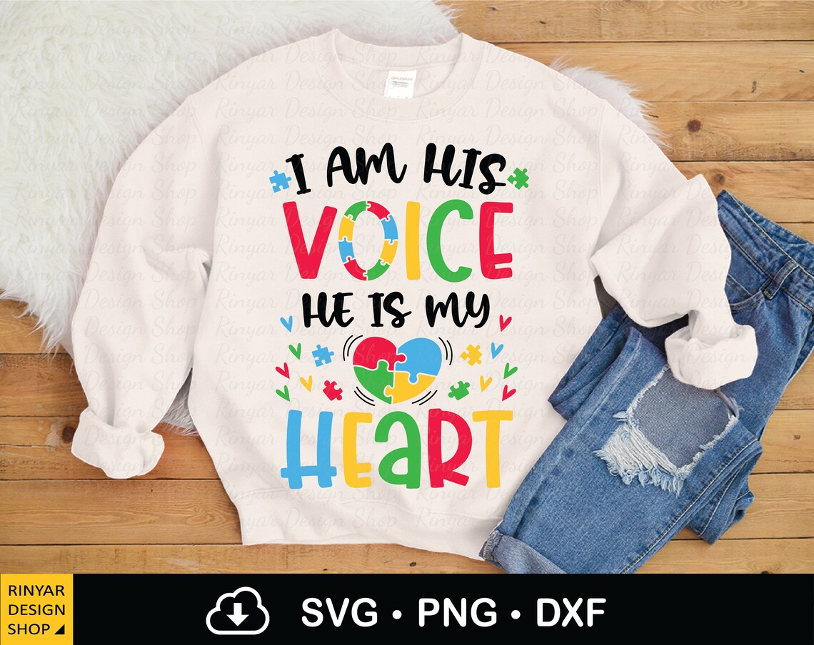 I Am His Voice He is My Heart Svg Autism Awareness Svg | Etsy
