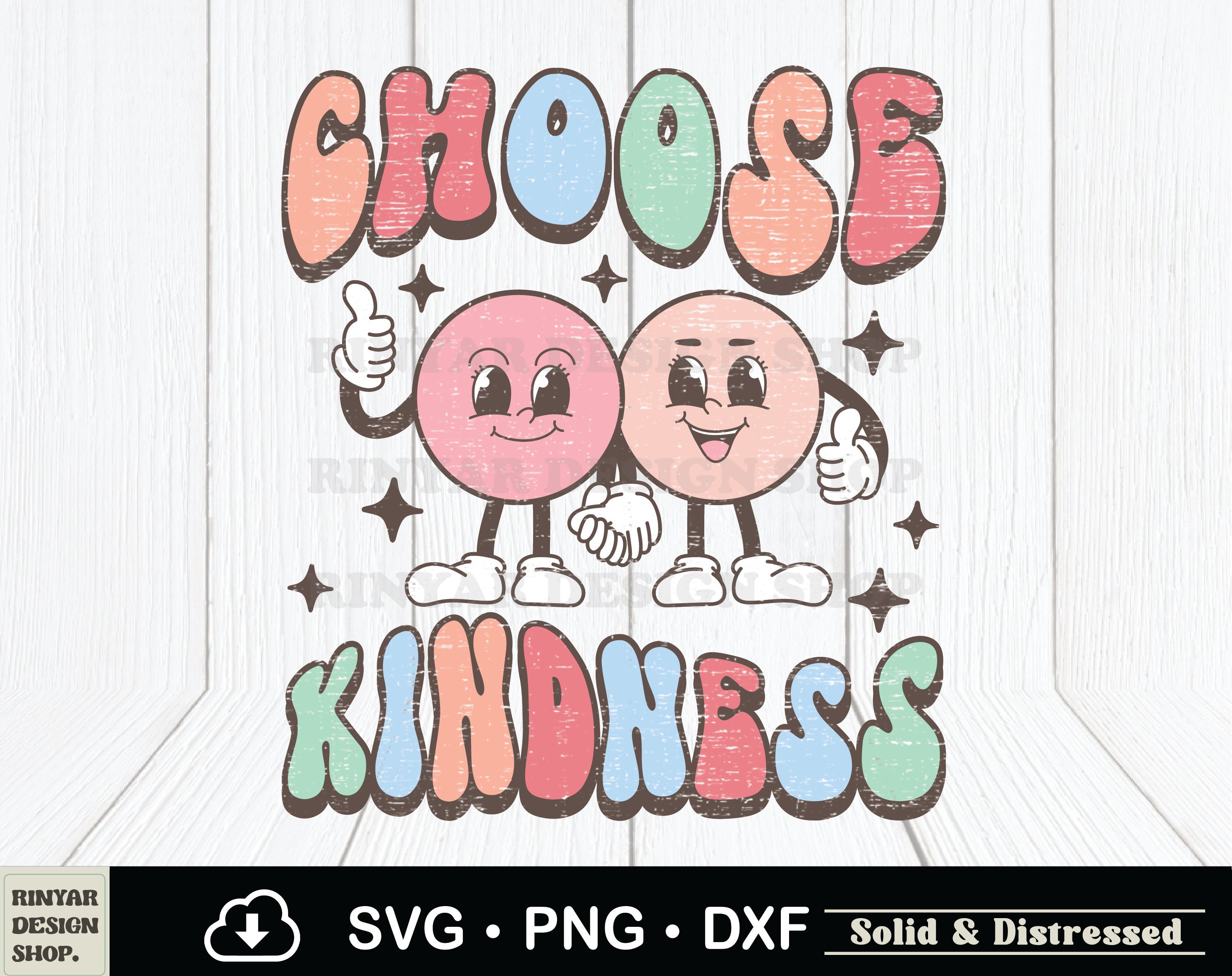 Choose Kindness Groovy Retro Svg Png Bekind Retro Sublimation - Etsy