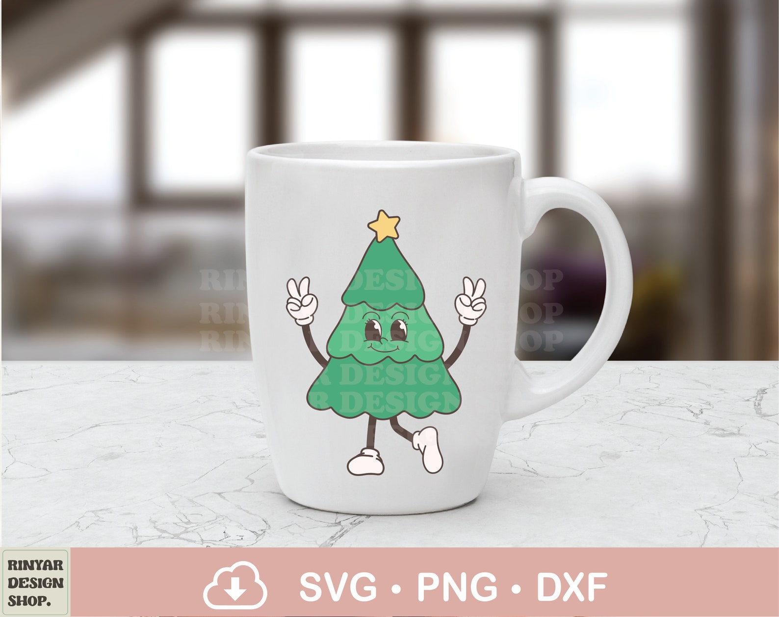 Retro Christmas Tree Png Svg Dxf, Retro Christmas Character Svg, Cozy ...