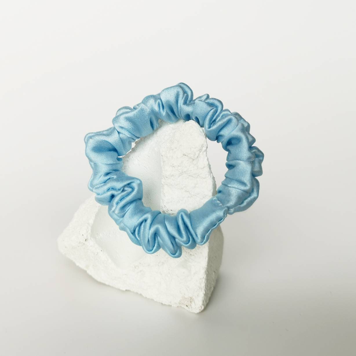 Pure Silk Scrunchie in Light Blue Made With 100% Italian - Etsy Canada