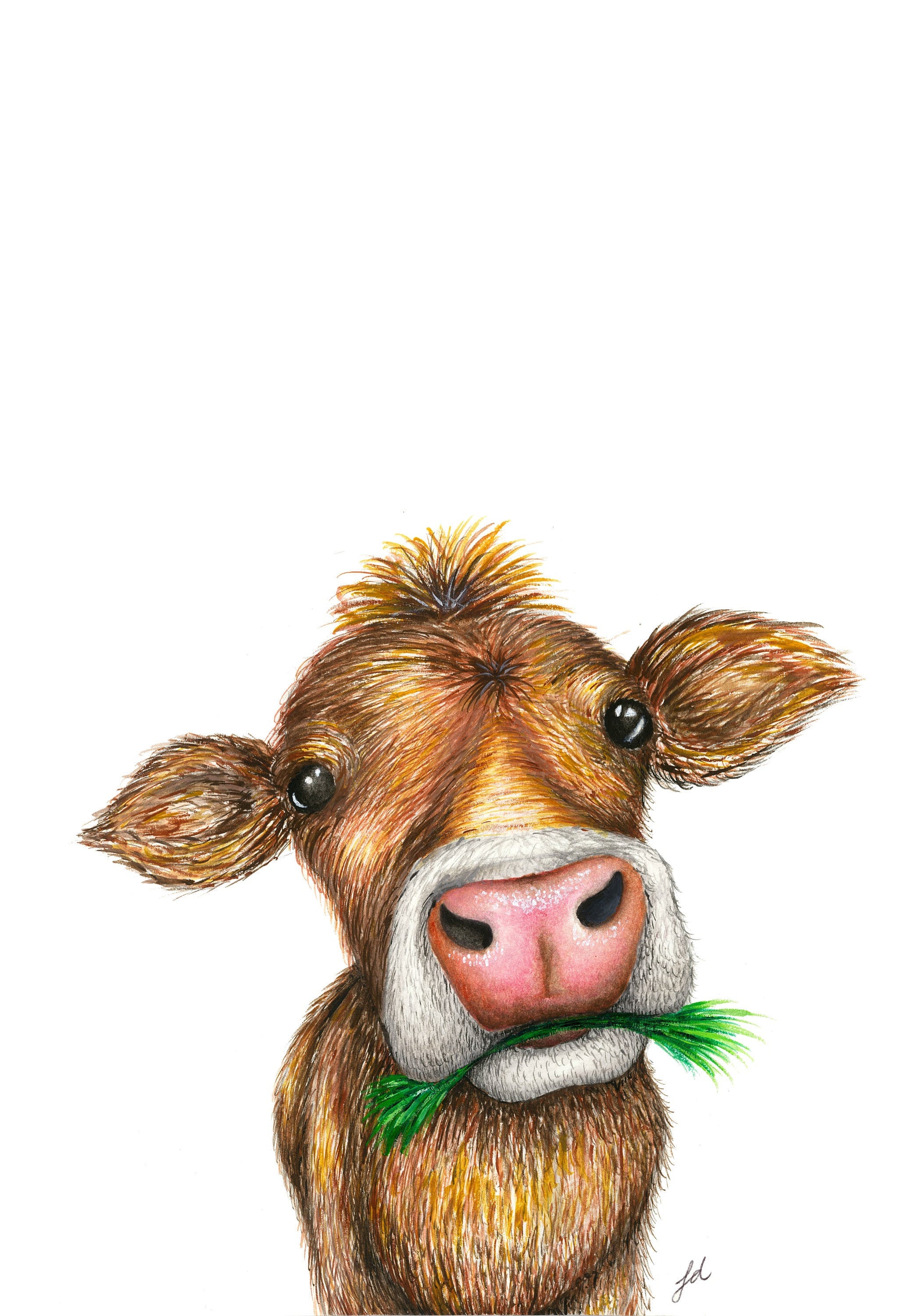 Colourful Watercolour Cow Print, Animal Print, Nursery, Farm Animals ...