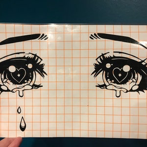 Large Romantic Crying Anime Eyes Decal for Car or Laptop - Etsy