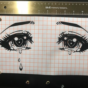 Large Romantic Crying Anime Eyes Decal for Car or Laptop - Etsy