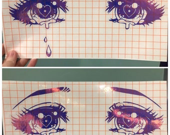 Crying Anime Eyes Car Decal - Etsy