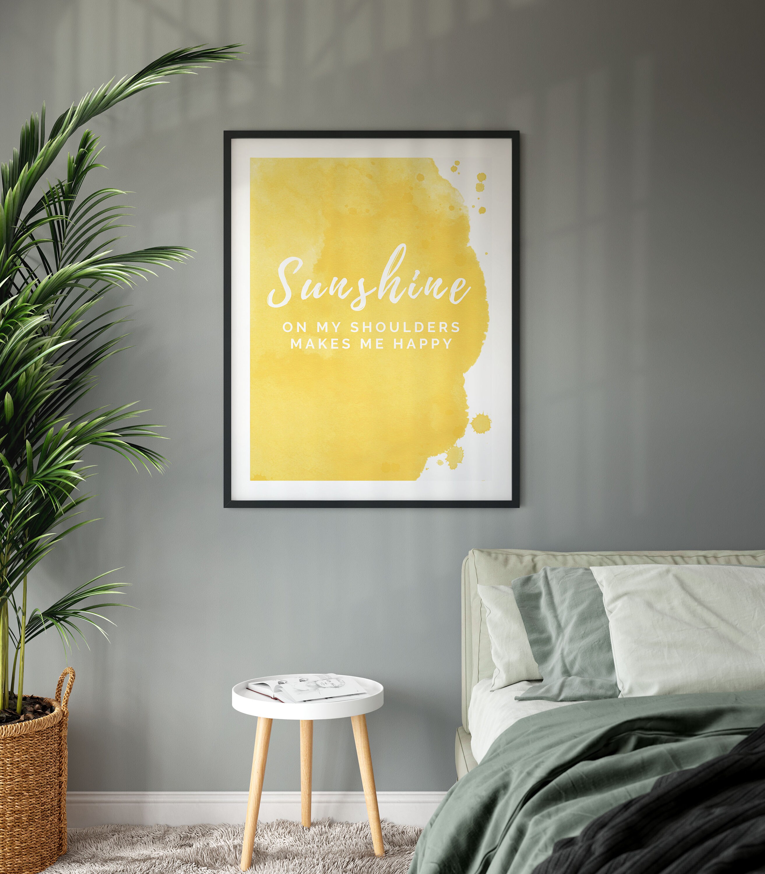 Sunshine on My Shoulders Makes Me Happy Quote, Digital Art Printable ...