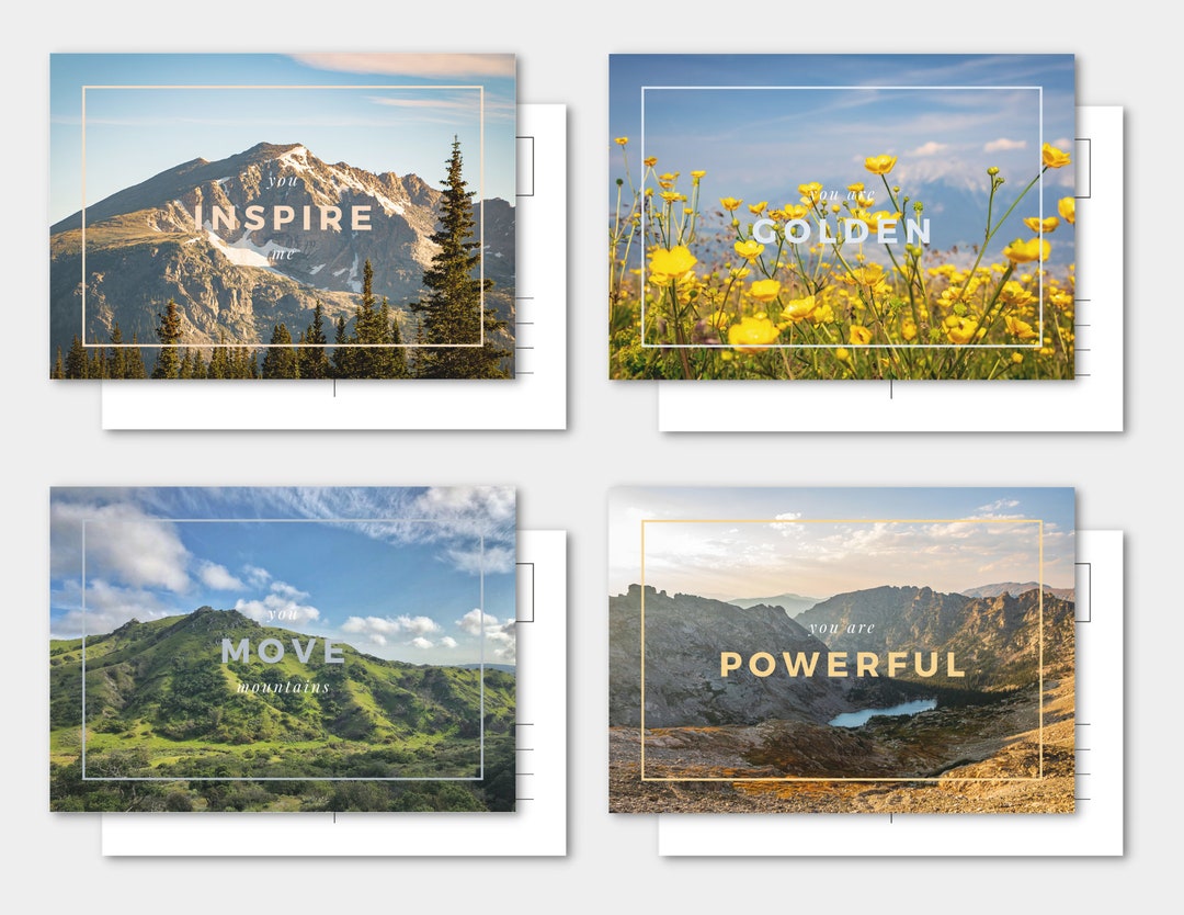 Daily Affirmation Digital Printable Postcards With Nature Photos to ...