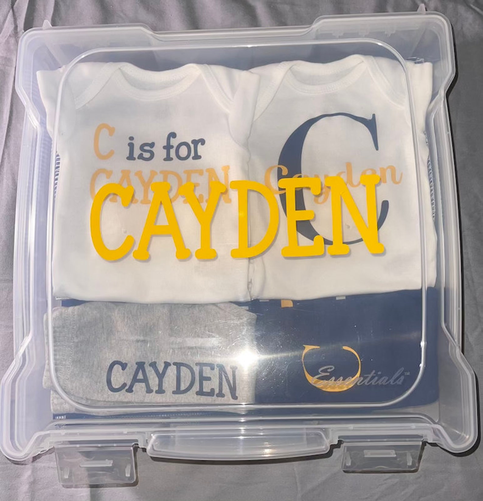 Boys Personalized Baby Box Blue/yellow - Etsy