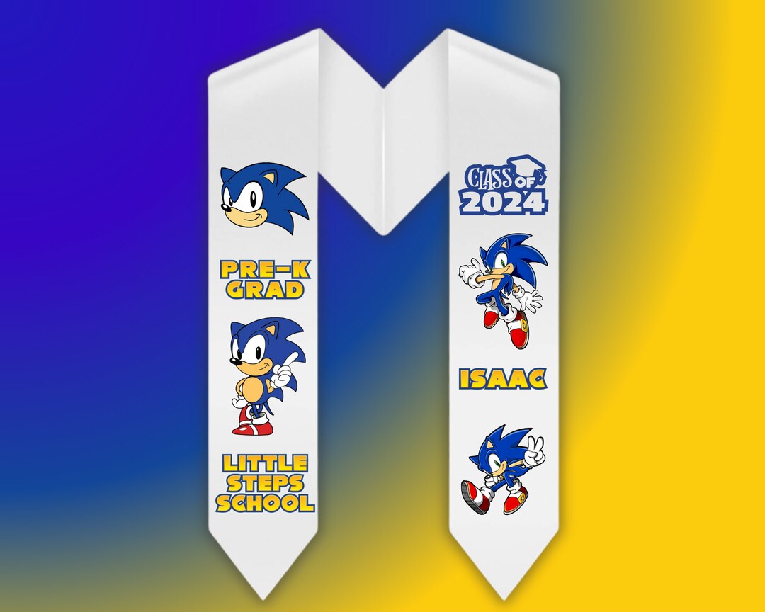 Sonic Pre-k Kindergarten Elementary Personalized Graduation Stole - Etsy