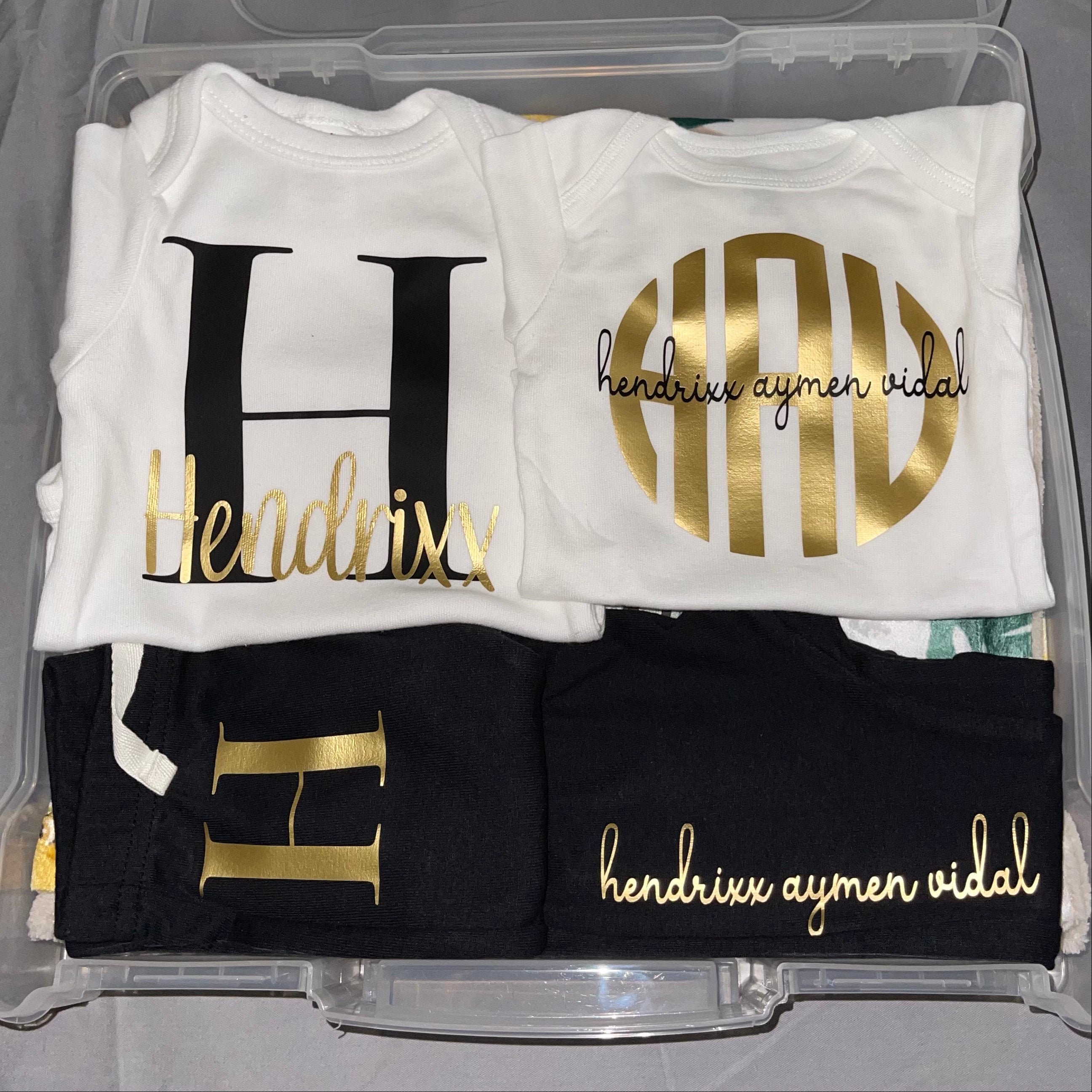 Personalized Baby Box Black and Gold - Etsy