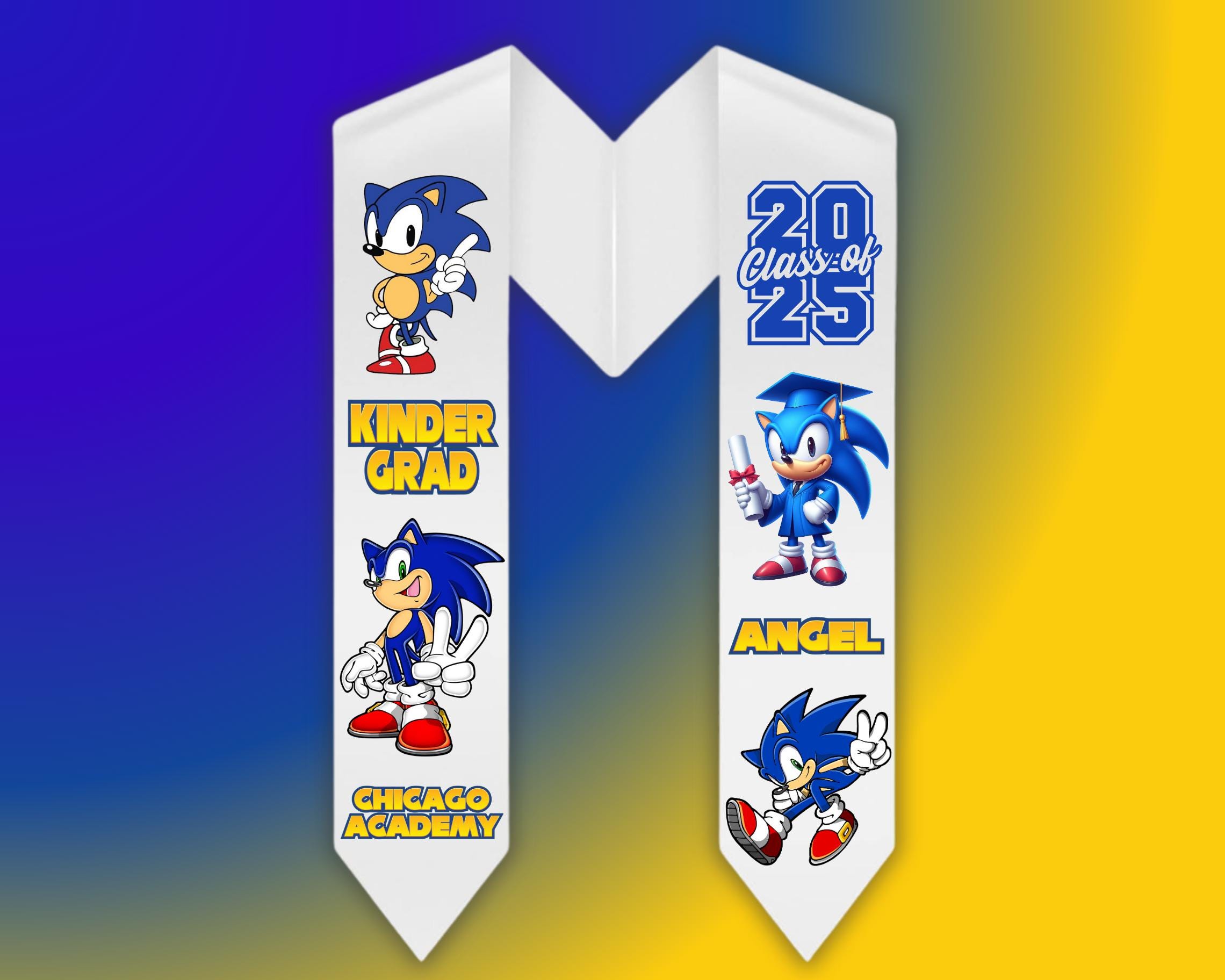 Sonic Pre-k Kindergarten Elementary Personalized Graduation Stole - Etsy
