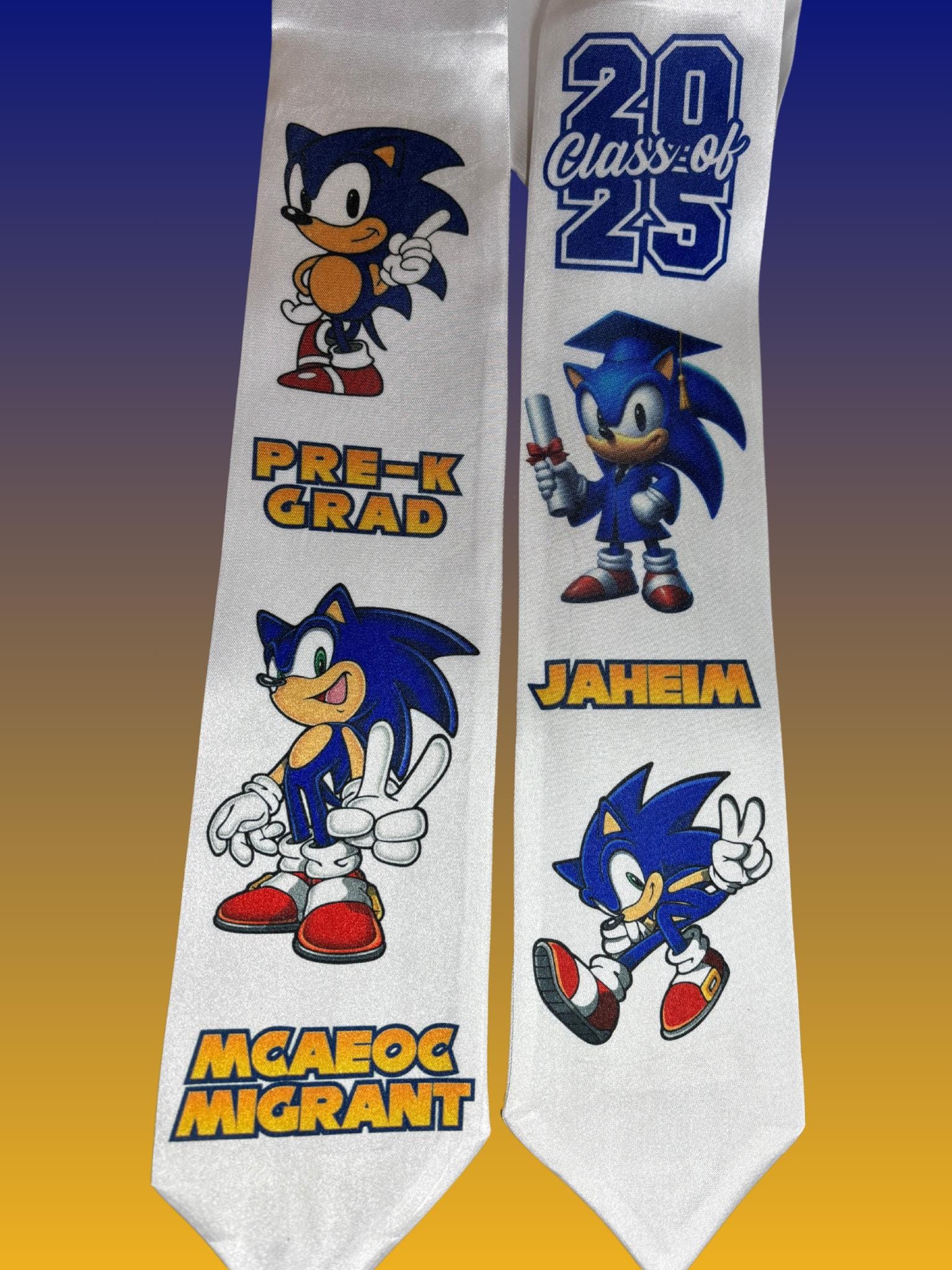 Sonic Pre-k Kindergarten Elementary Personalized Graduation Stole - Etsy