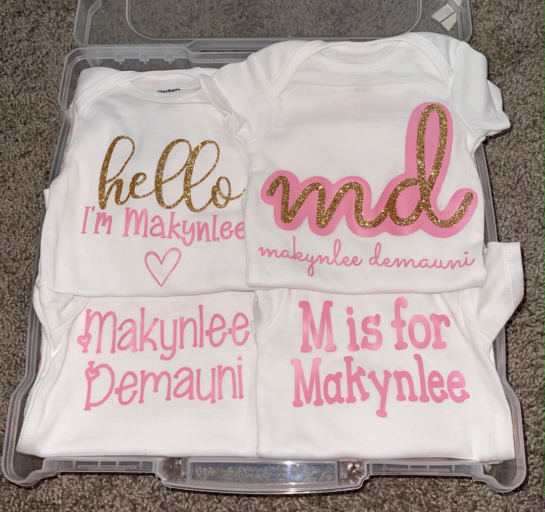 Girl Personalized Baby Box - Pink/gold - Etsy