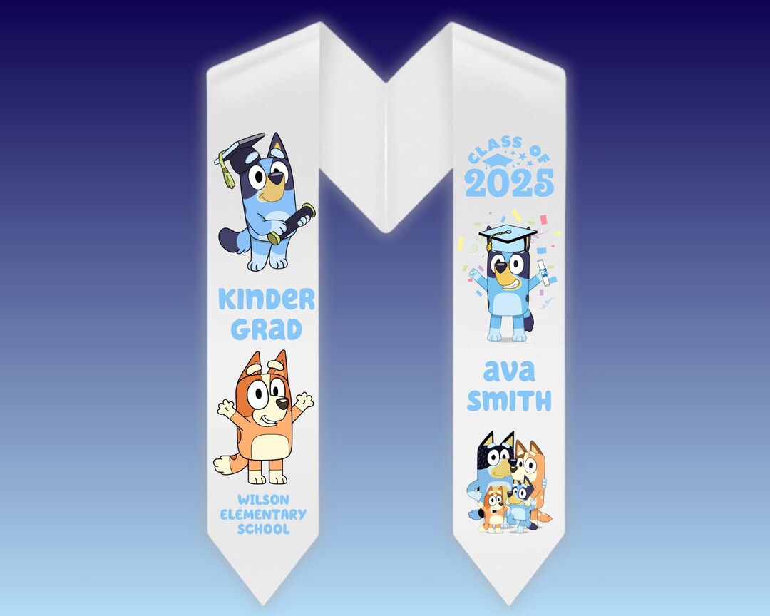 Pre-k Kindergarten Elementary Personalized Graduation Stole [rushing ...