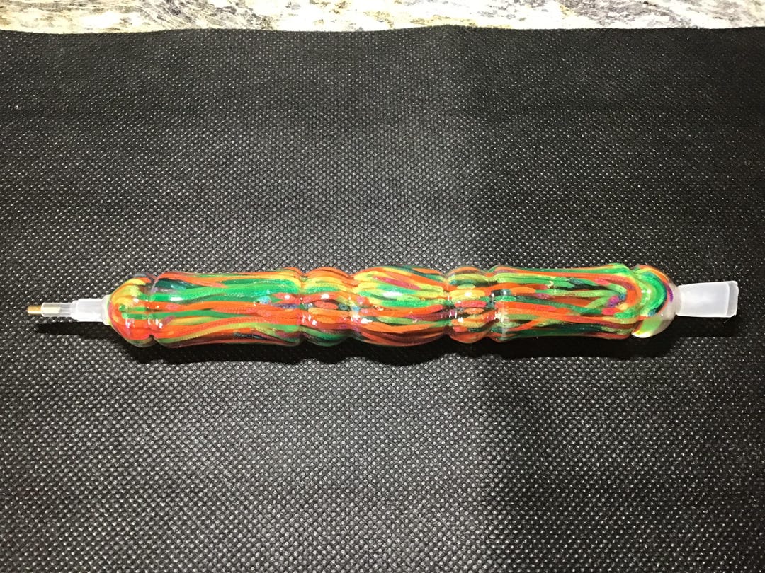 Hand Poured and Turned Resin Diamond Art Pen- “rainbow Silly String #2 ...