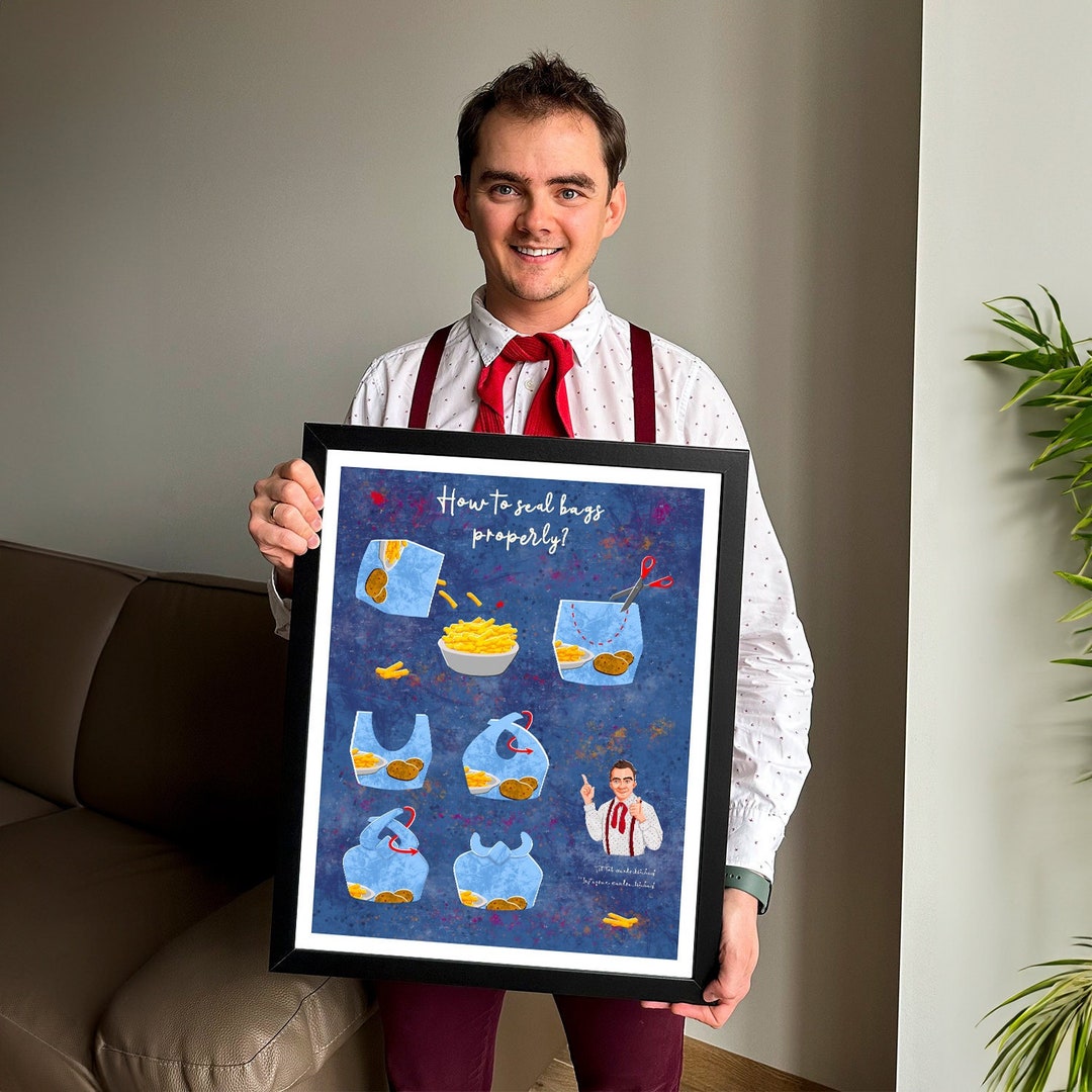 DIY Lifehack Art Poster: Expert Bag Sealing Techniques, Kitchen Efficiency, Daily Home Hacks ...