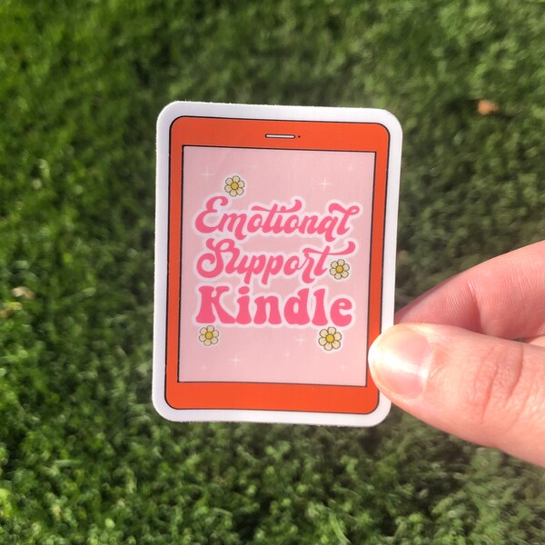 Emotional Support Kindle Sticker - Etsy