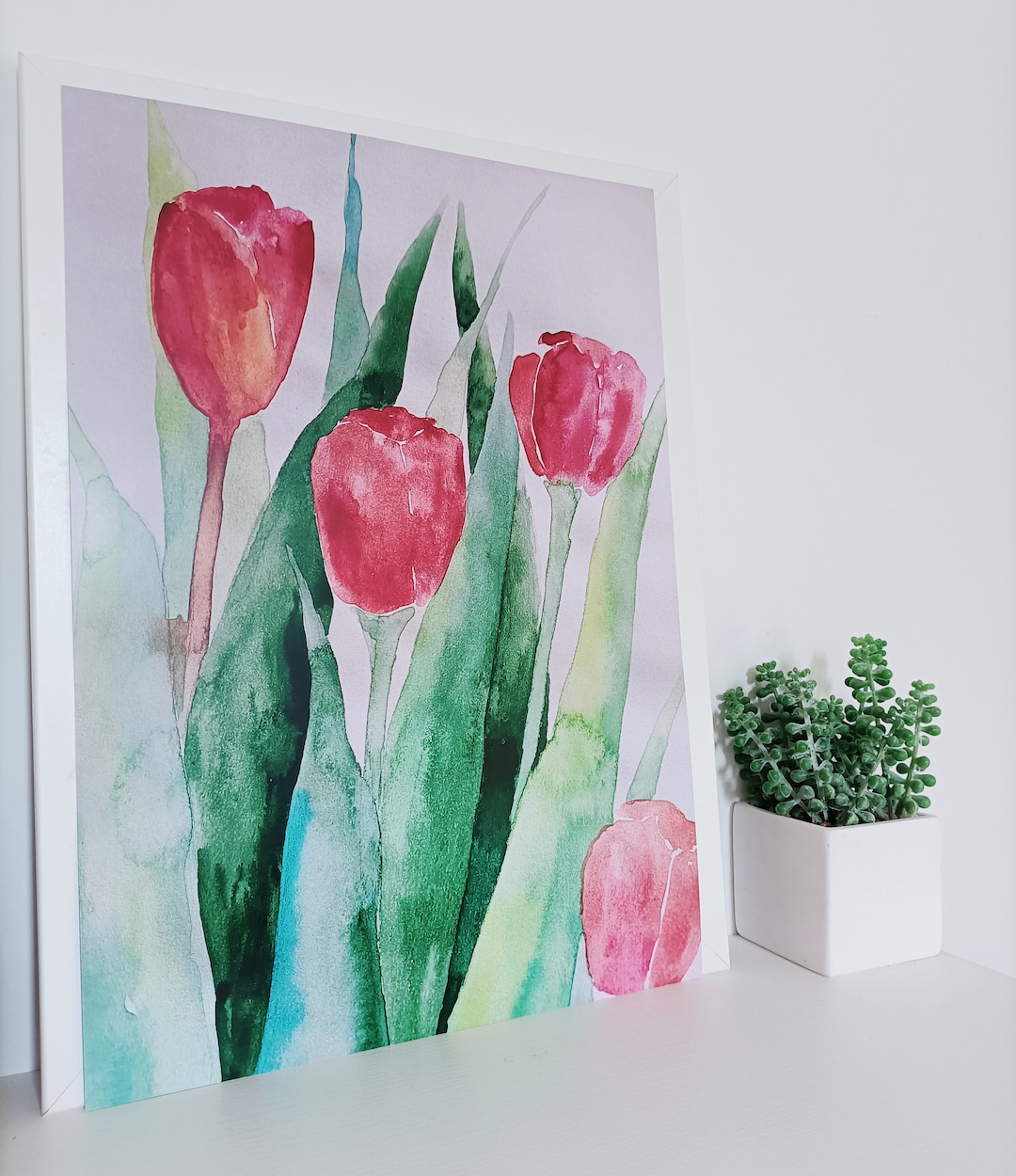 Watercolour Tulips Print - Etsy