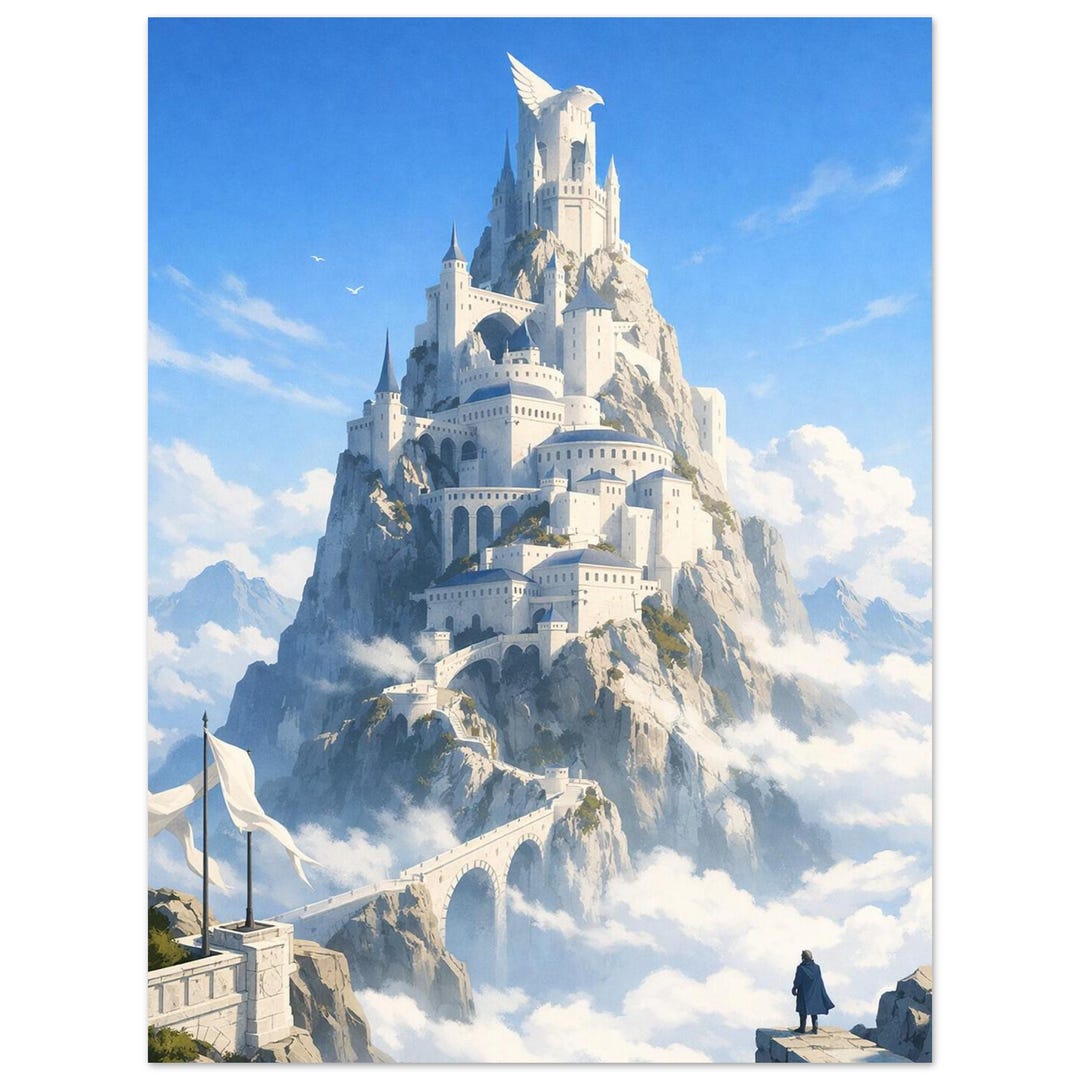 Skyborne Mountain Aerie Poster Print | Cinematic Minimalist ...