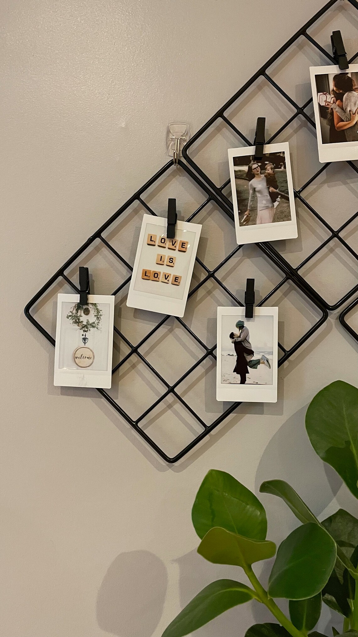 Wall Grid Photo Display // Instax Mini Display // Iron Wall | Etsy