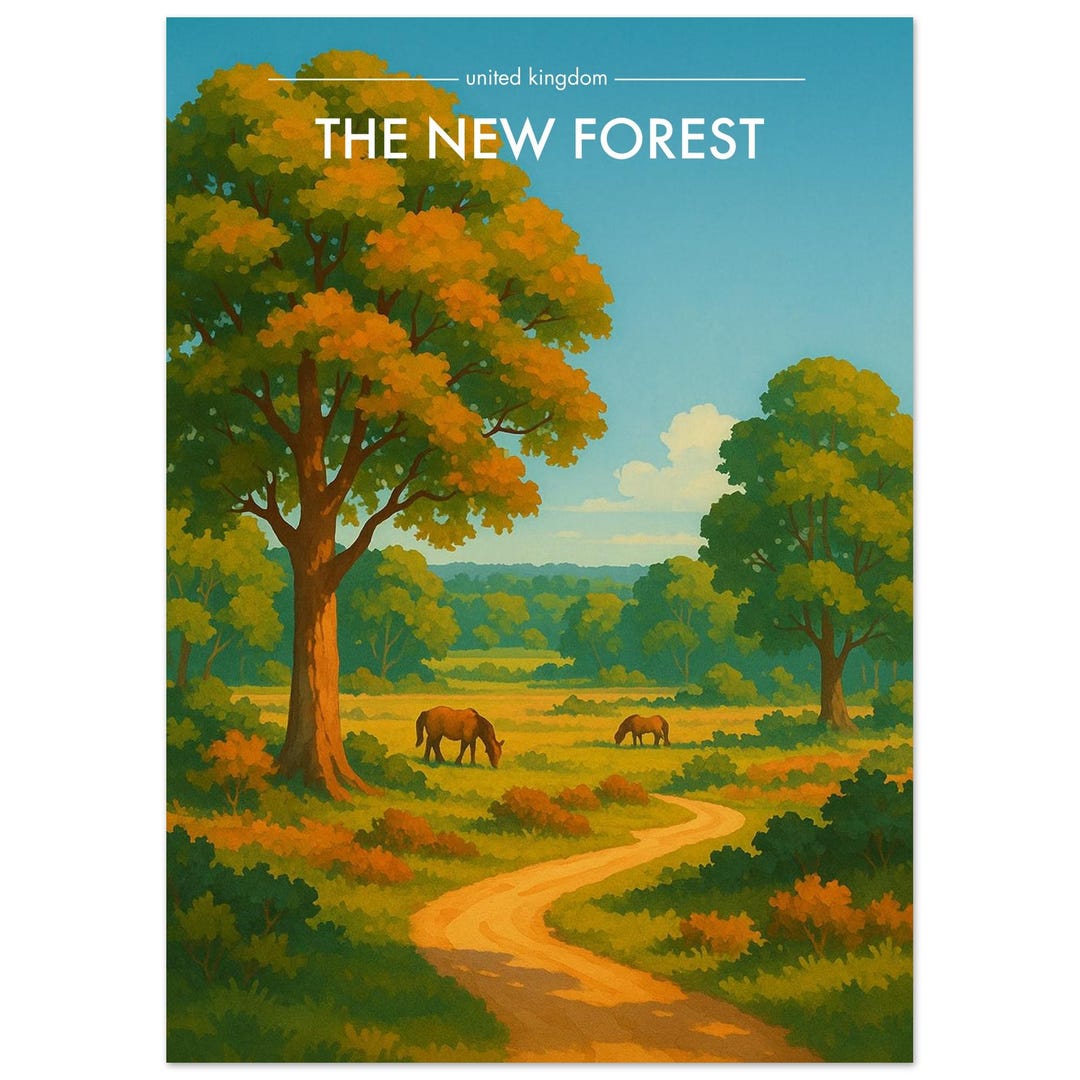 The New Forest Travel Poster | Modern Wall Art Print | Minimalist ...