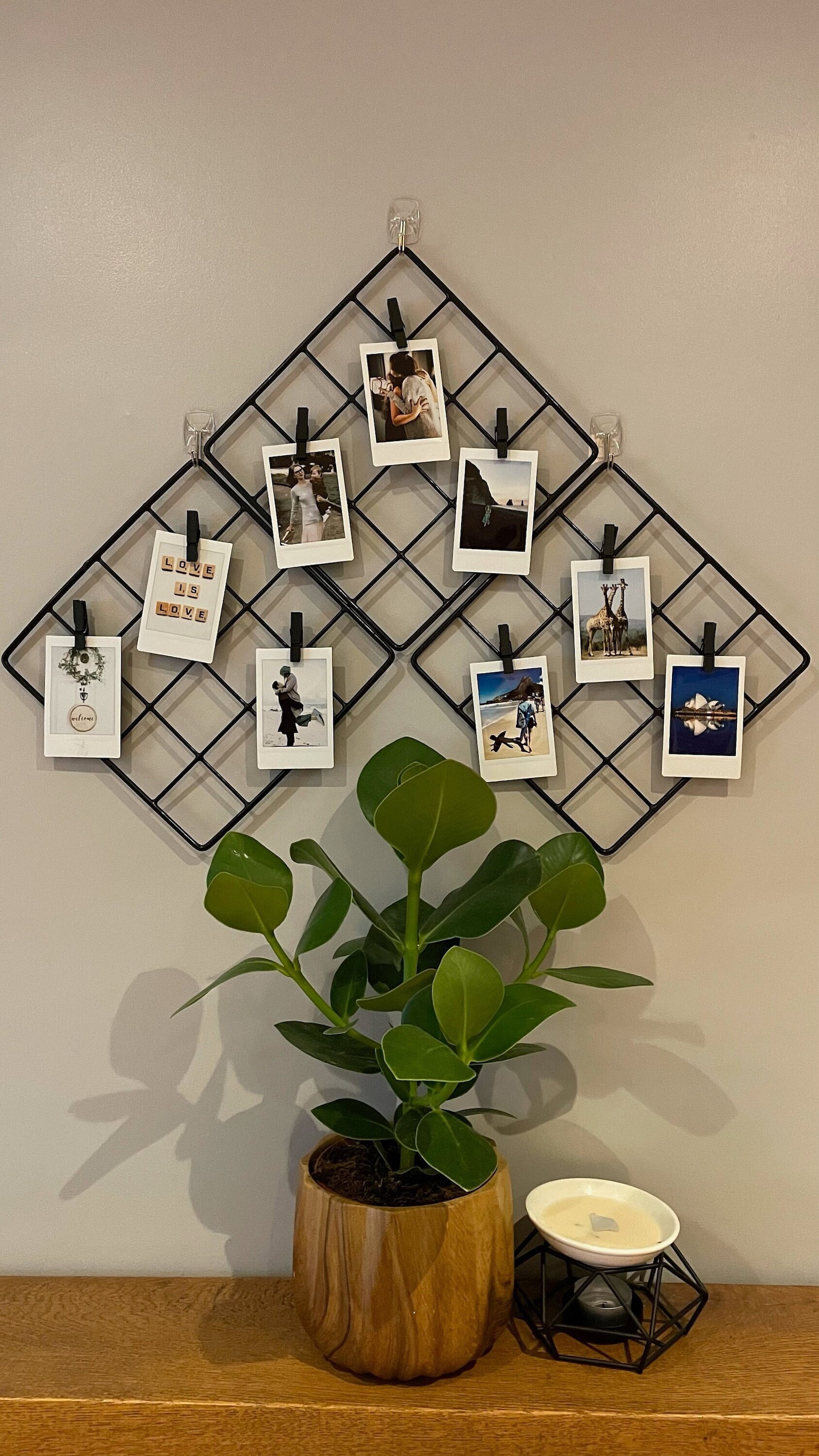 Wall Grid Photo Display // Instax Mini Display // Iron Wall | Etsy