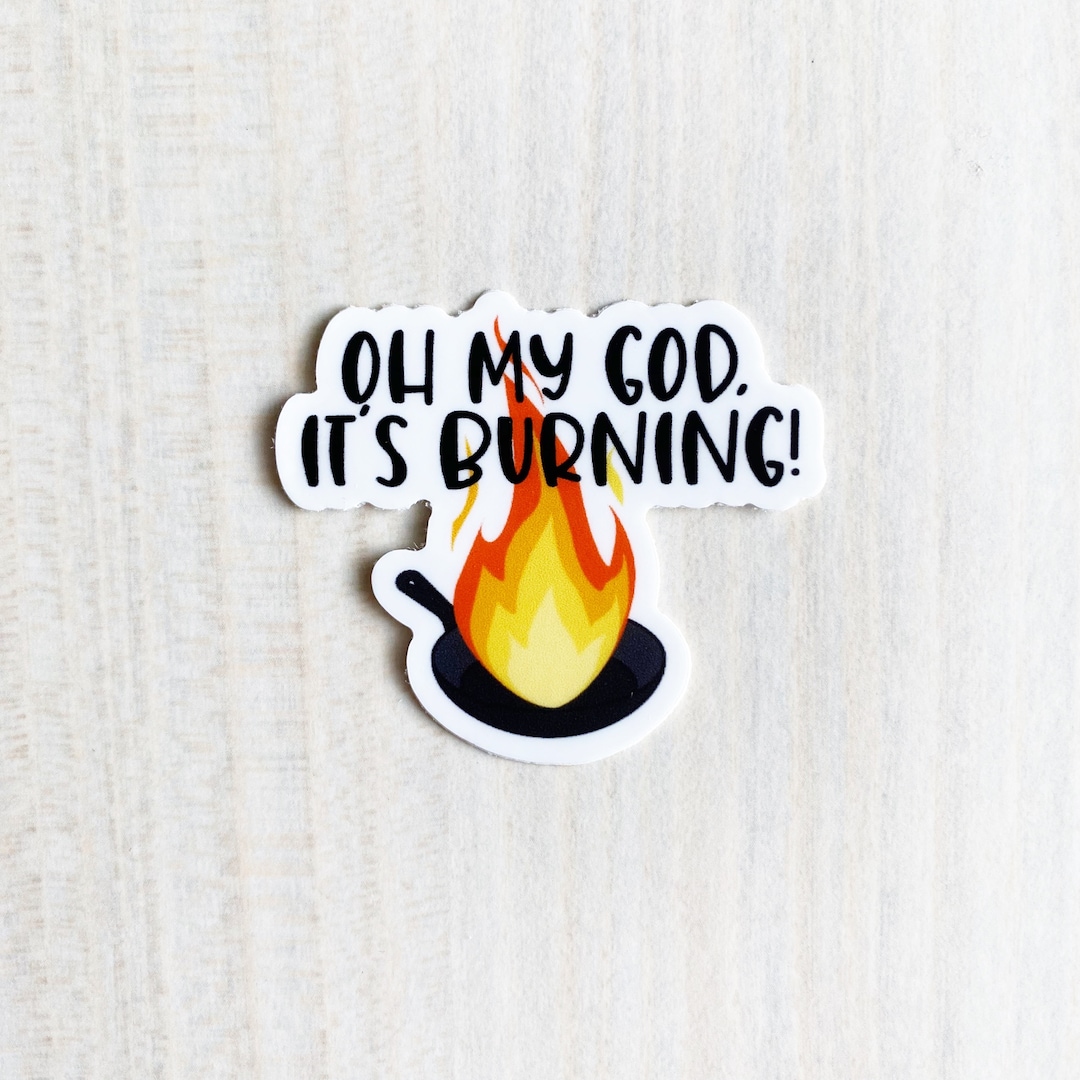 Oh My God It's Burning Sticker, Nerdfighter Sticker, Funny DFTBA ...