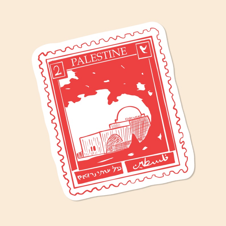 Palestine Stamp Sticker Bundle, Handmade Palestinian Stamp Stickers, Gaza Stamp Sticker, Water ...