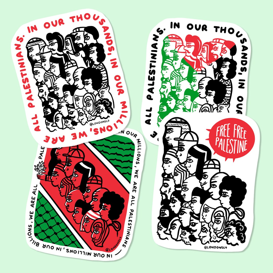 Palestine Gaza Protest Sticker Bundle, Handmade Palestine Stickers ...