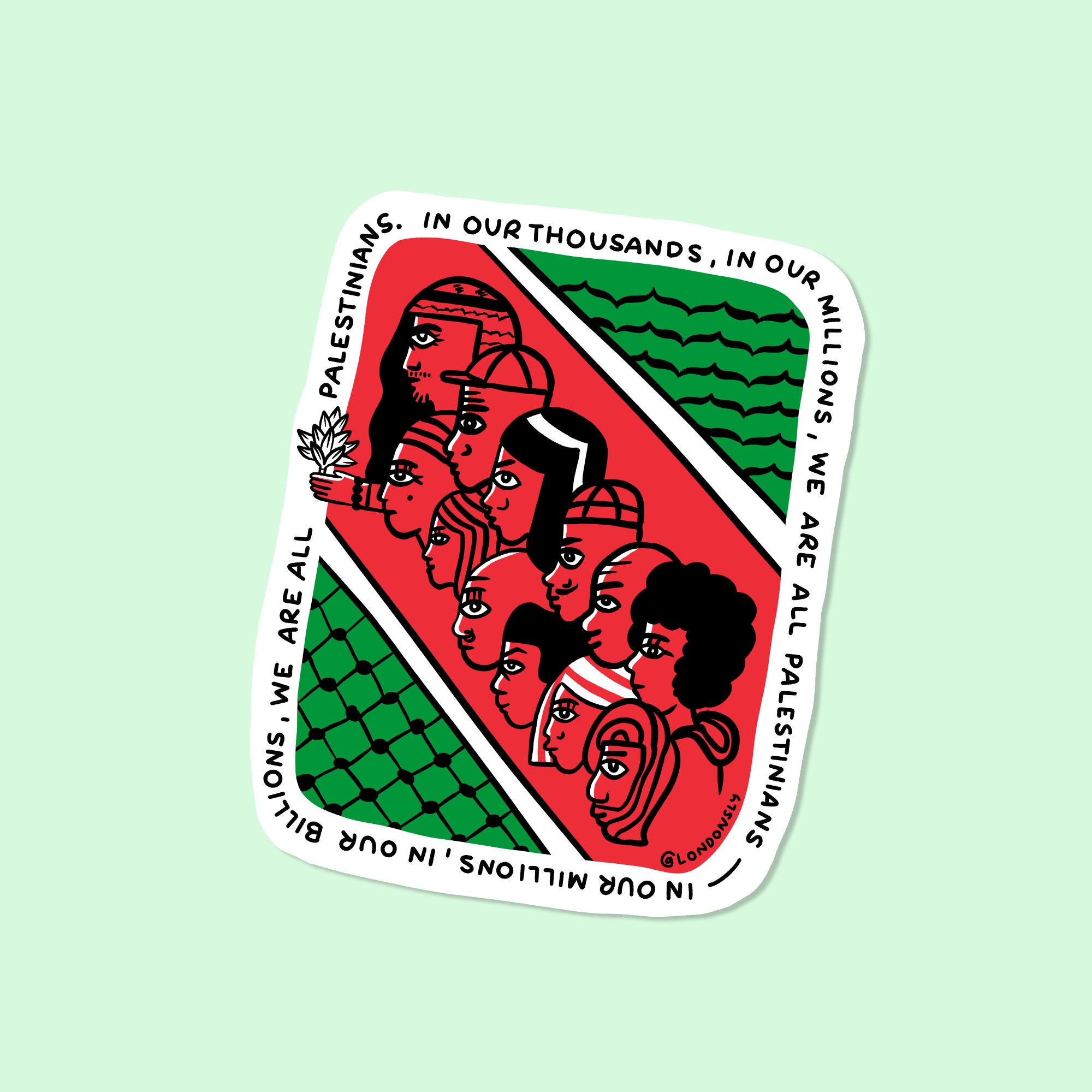 Palestine Gaza Protest Sticker Bundle, Handmade Palestine Stickers ...