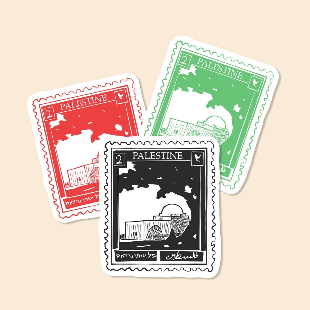 Palestine Stamp Sticker Bundle, Handmade Palestinian Stamp Stickers ...