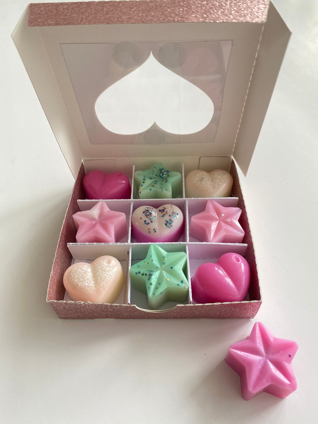 Pink Glitter Box of 9 Melts - Etsy