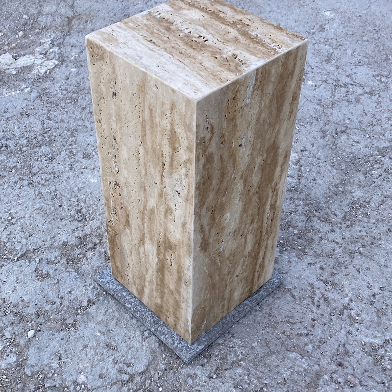 Travertine Side Table - Etsy
