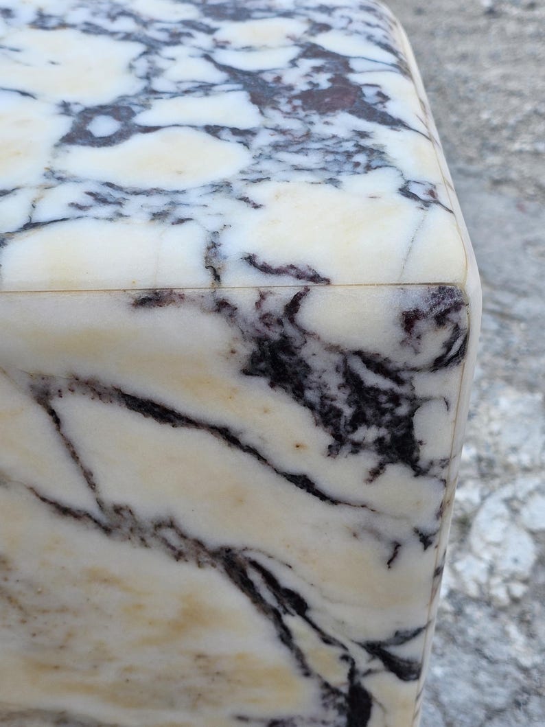 Calacatta Marble Cube Table-end Table -nightstand-real Marble-home ...