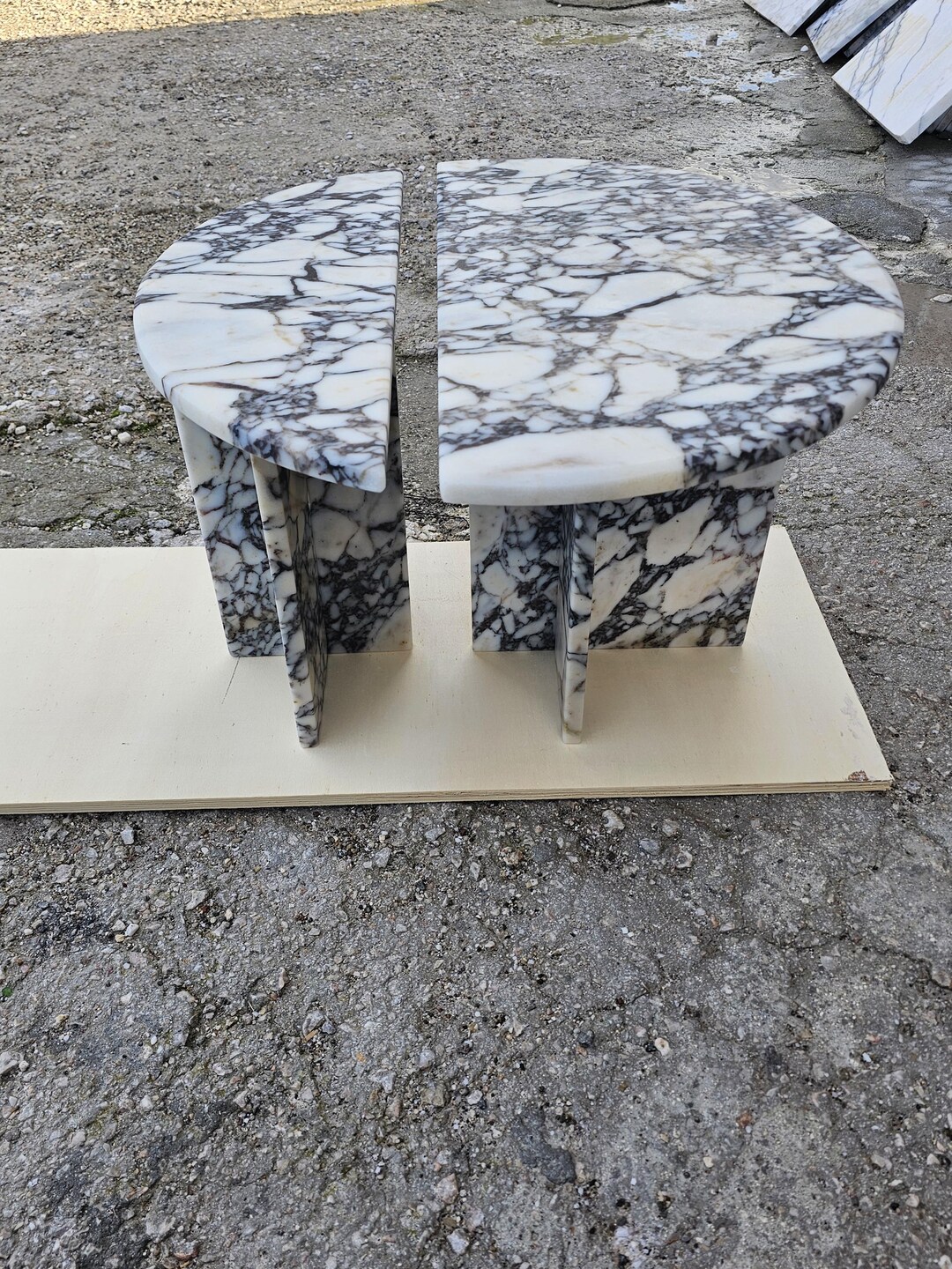 Calacatta Viola Coffe Table -luxury Table -2 Piece Half Moon - Etsy