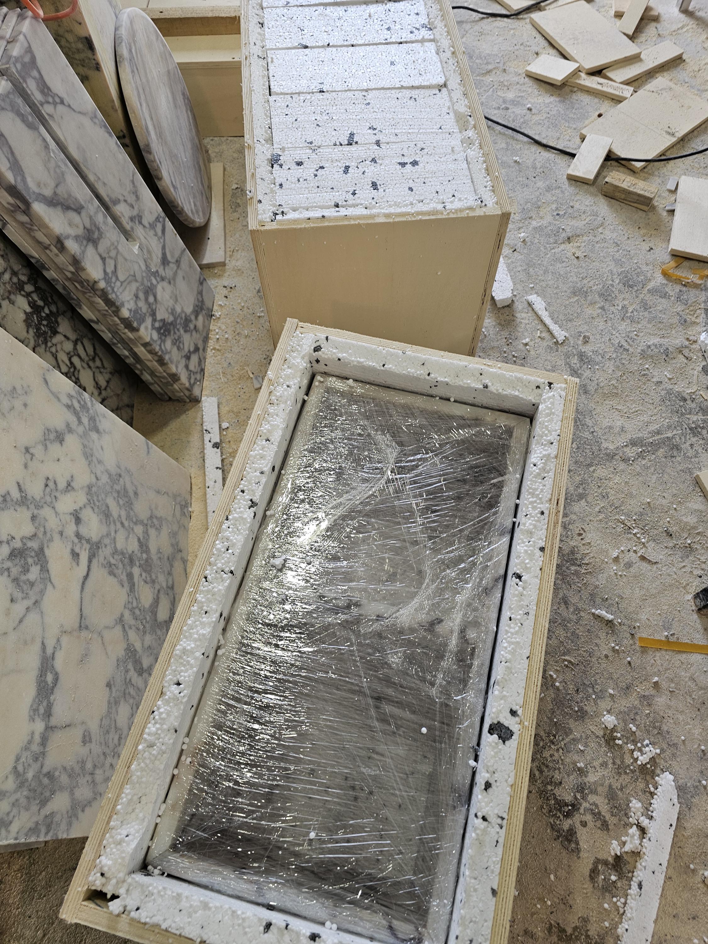 Calacatta Viola Marble Nightstand-side Table-shelves Table-real Marble ...