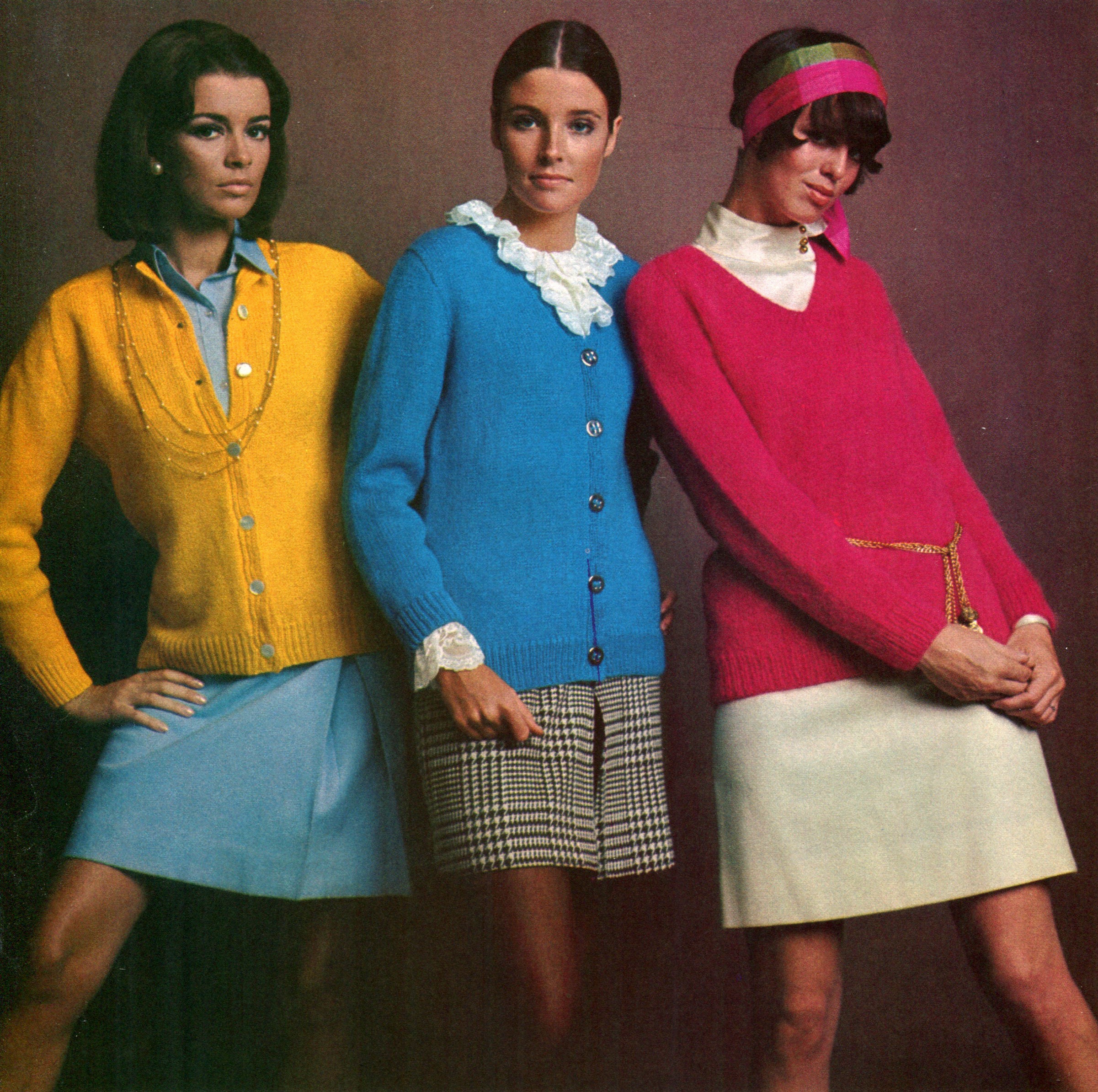 3 Classic Women's Sweaters Cardigans and Pullovers 1970s Vintage Knit ...