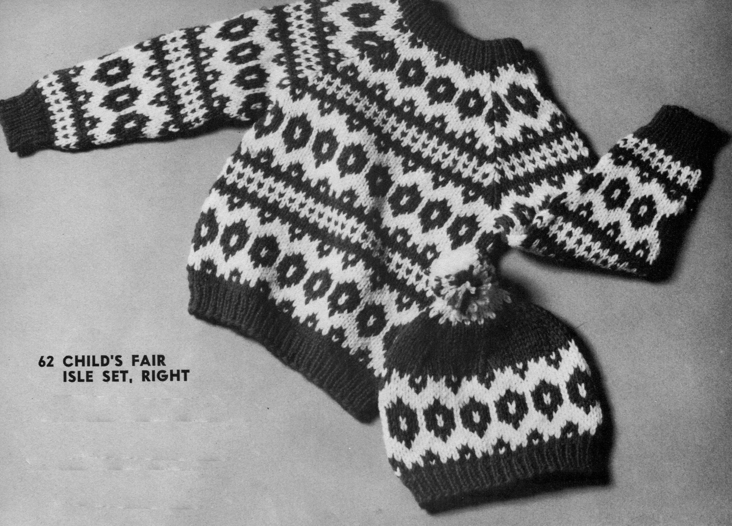 Kid's Fair Isle Sweater and Hat · 1970s Vintage Children's Knit Pattern ...
