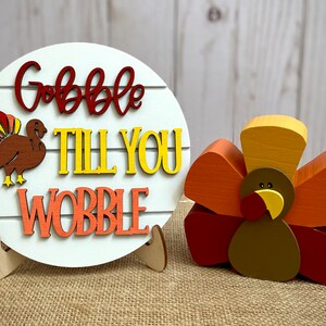 Thanksgiving Turkey Decor - Gobble Wood Blocks - Happy Turkey Day ...