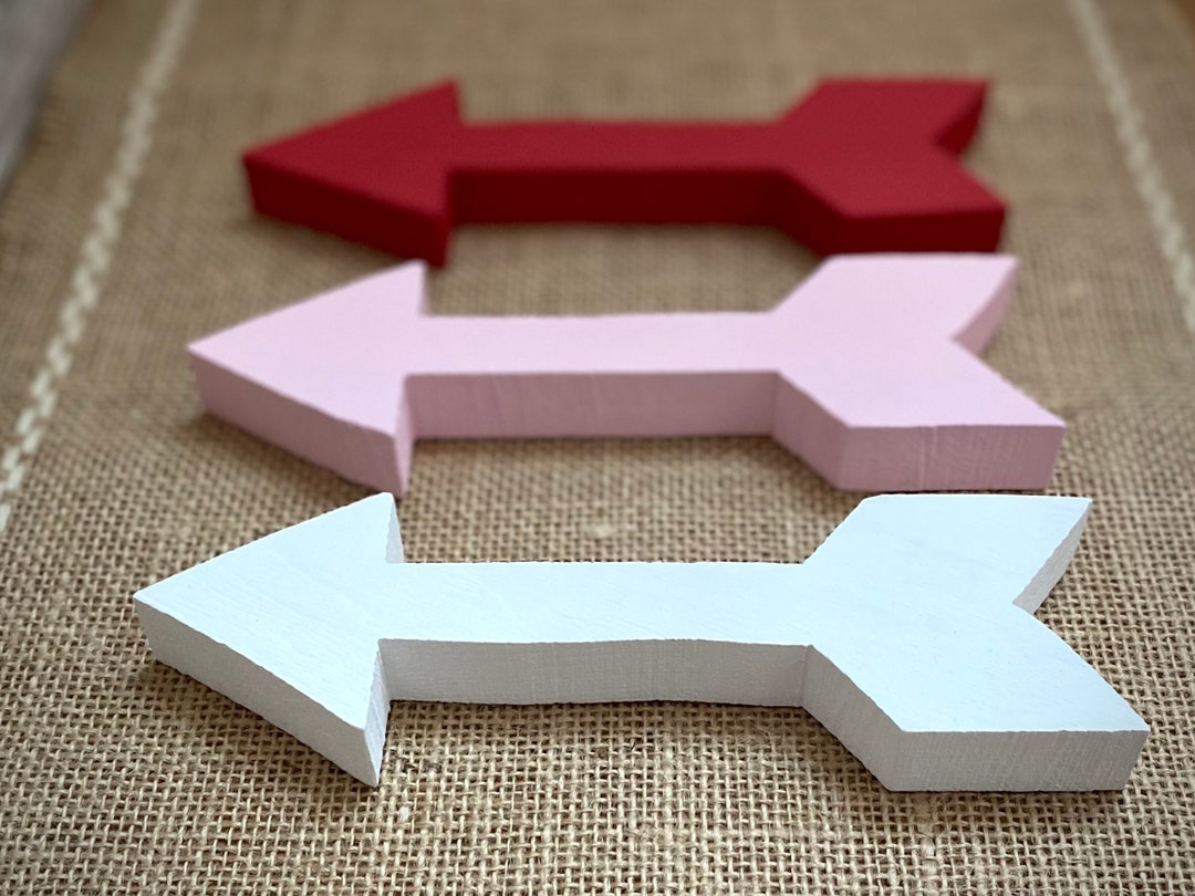 Chunky Wood Arrow - Valentine's Day Tiered Tray - Cupids Arrow - Red ...