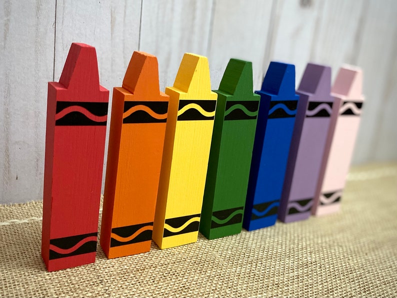 Wood Crayons - Back to School Tiered Tray - Classroom Decor - Rainbow ...